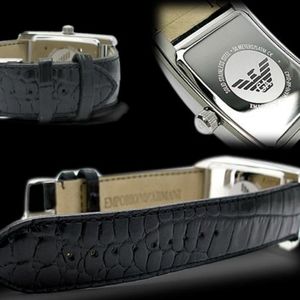 Emporio Armani | Accessories | Emporio Armani Ar43 Black Dial Leather ...